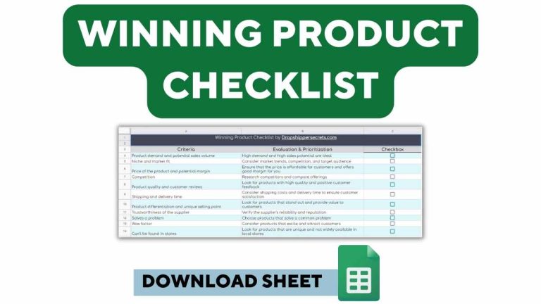 The Winning Product Checklist for Dropshipping: Your Key to Success